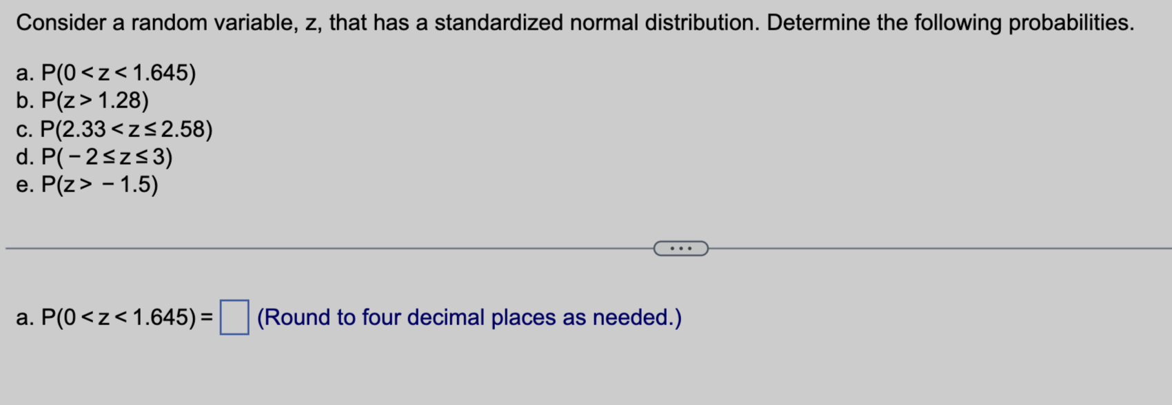 Solved Consider a random variable, z, that has a | Chegg.com