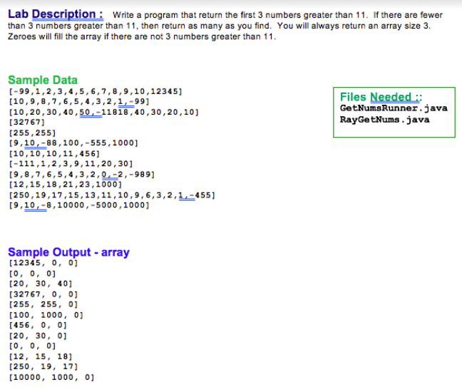 Solved Lab Description Write a program that return the first | Chegg.com