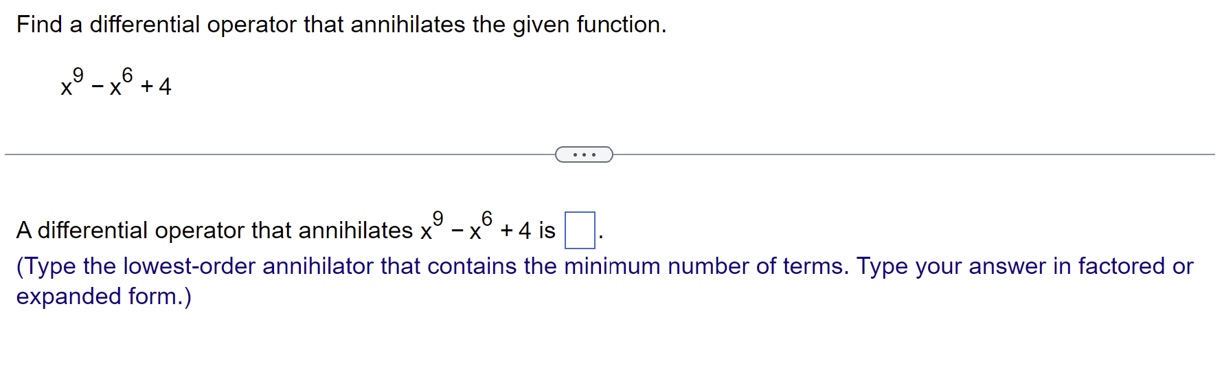 Solved Find a differential operator that annihilates the | Chegg.com
