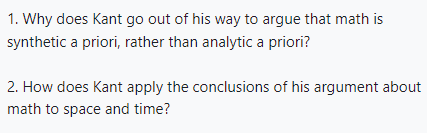 Solved 1. Why does Kant go out of his way to argue that math | Chegg.com