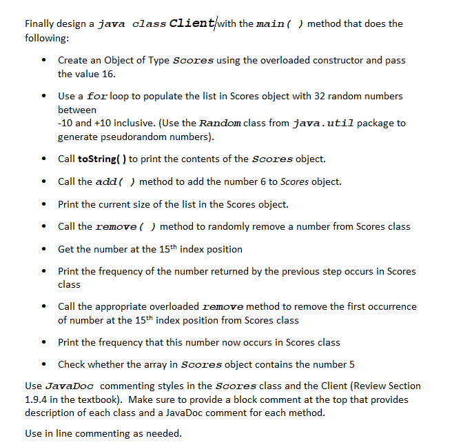 Solved I have all the code for the Scores class. I need | Chegg.com
