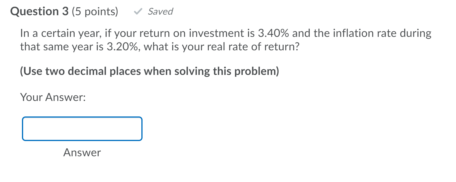 Solved Question 3 (5 points) Saved In a certain year, if | Chegg.com