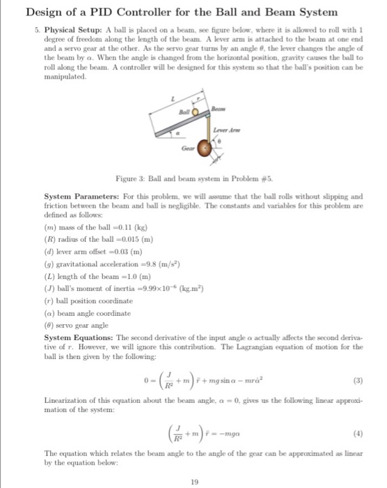 Design Of A Pid Controller For The Ball And Beam 