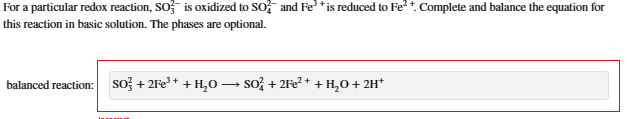 Solved For a particular redox reaction, SO2−3 is oxidized to | Chegg.com
