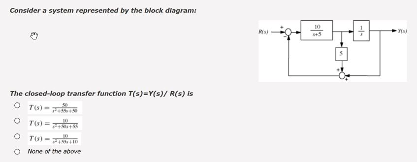 Solved Consider a system represented by the block diagram: | Chegg.com
