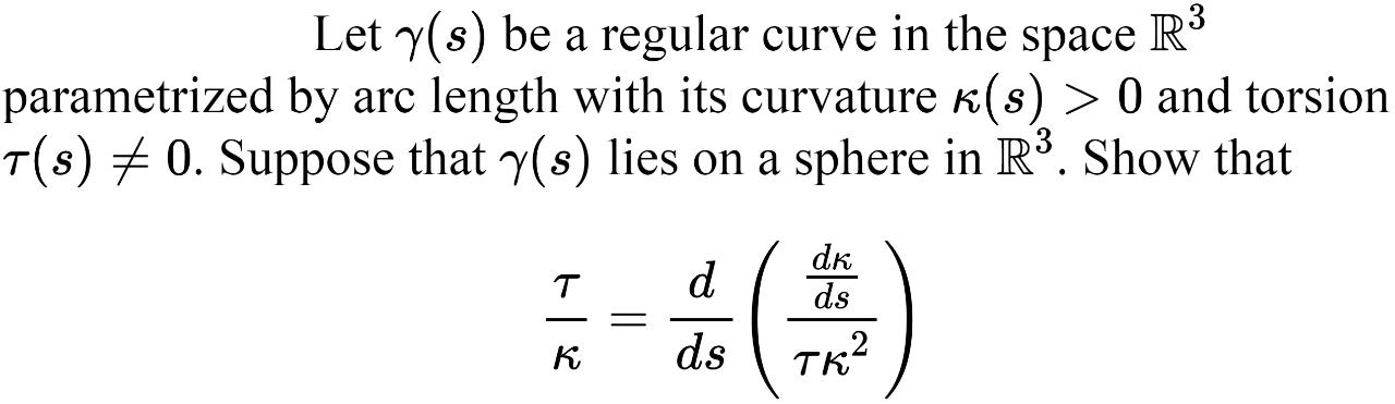 Solved R3 Let y(s) be a regular curve in the space | Chegg.com