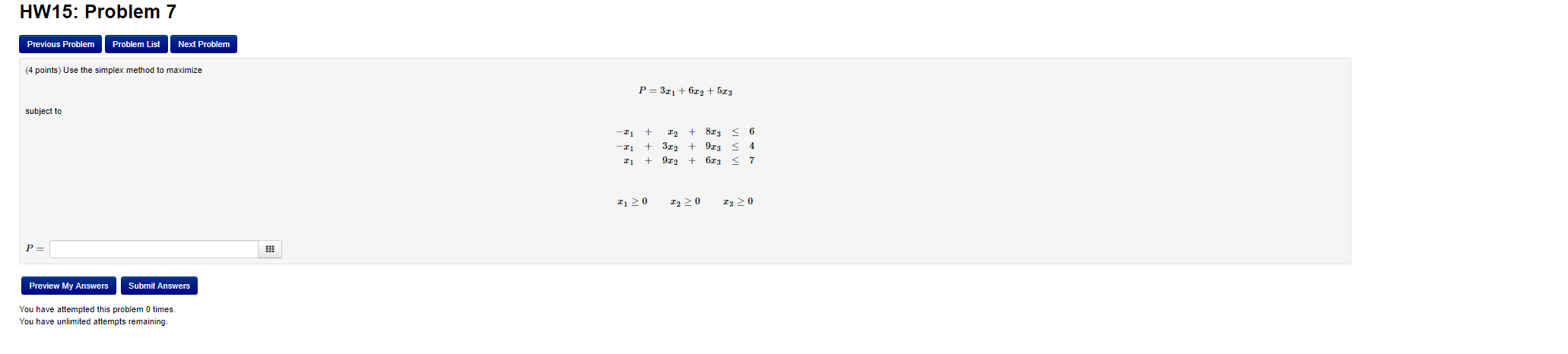 Solved HW15: Problem 7 Previous Problem Problem List Next | Chegg.com