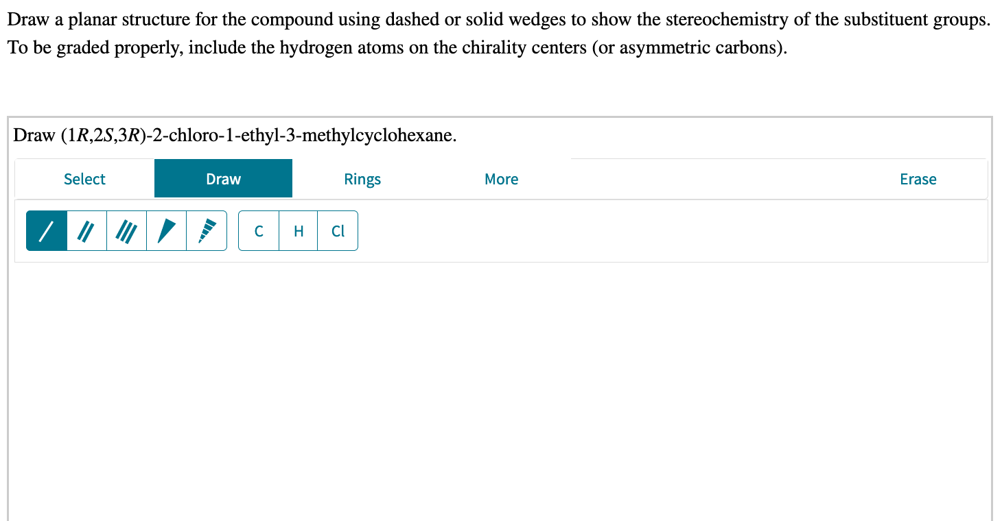Solved Draw a planar structure for the compound using dashed | Chegg.com