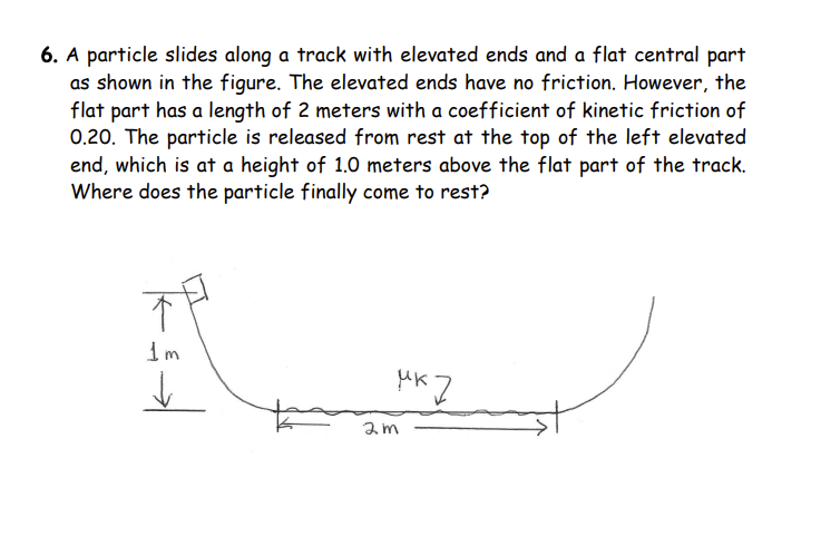 Solved 6. A particle slides along a track with elevated ends | Chegg.com