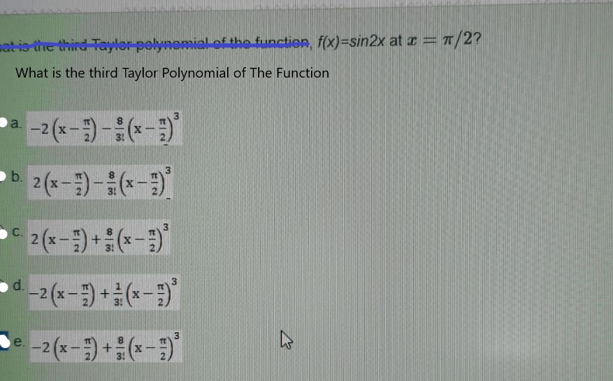 Solved What is the third Taylor Polynomial of The Function | Chegg.com
