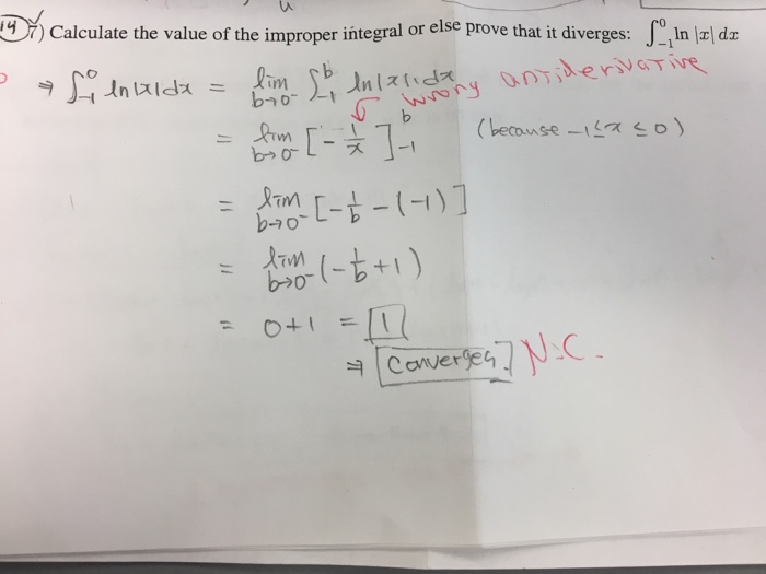 Solved Calculate the value of the improper itegral or else | Chegg.com