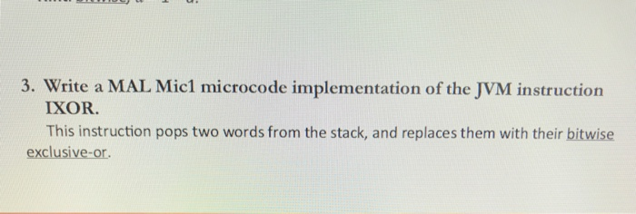 Solved HI DILWISE, u u. 3. Write a MAL Mic1 microcode | Chegg.com