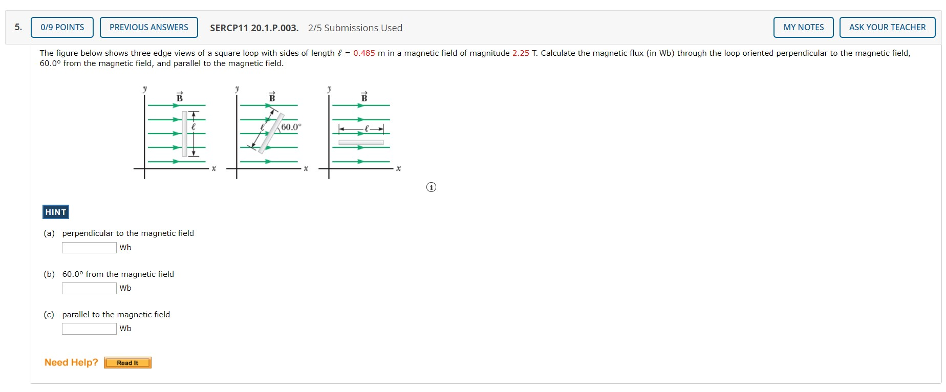 Solved 0/9 POINTS PREVIOUS ANSWERS SERCP11 20.1.P.003. 2/5 | Chegg.com Solved 0/9 POINTS PREVIOUS ANSWERS SERCP11 20.1.P.003. 2/5 | Chegg.com