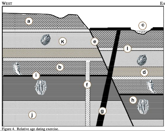Figure 4. Relative age dating exercise.1. Letter i | Chegg.com