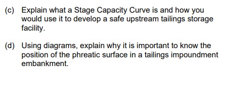 Solved (c) ﻿Explain what a Stage Capacity Curve is and how | Chegg.com