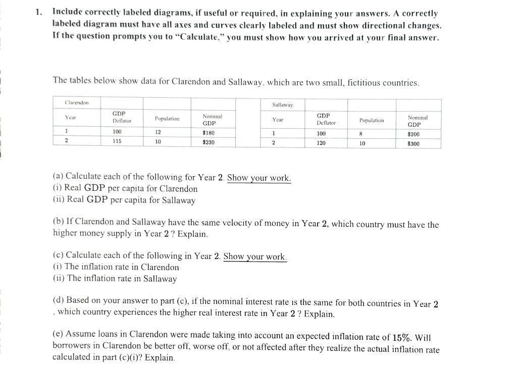 Solved 1. Include correctly labeled diagrams, if useful or | Chegg.com