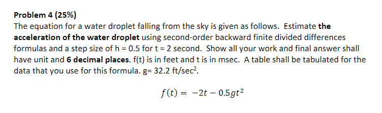 Solved Problem 4 (25%) The equation for a water droplet | Chegg.com