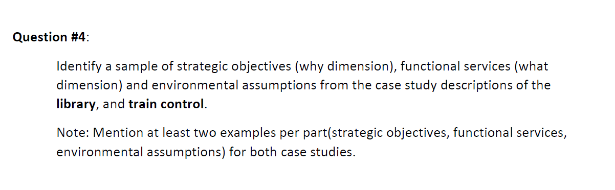 Solved Question #4: Identify a sample of strategic | Chegg.com