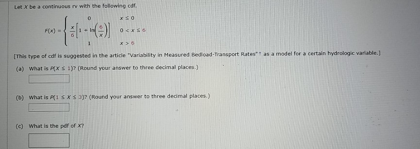 Solved Let X be a continuous rv with the following cdf. XSO | Chegg.com