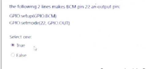 Solved the following 2 ﻿lines makes. BCM pin 22 ﻿ari output | Chegg.com