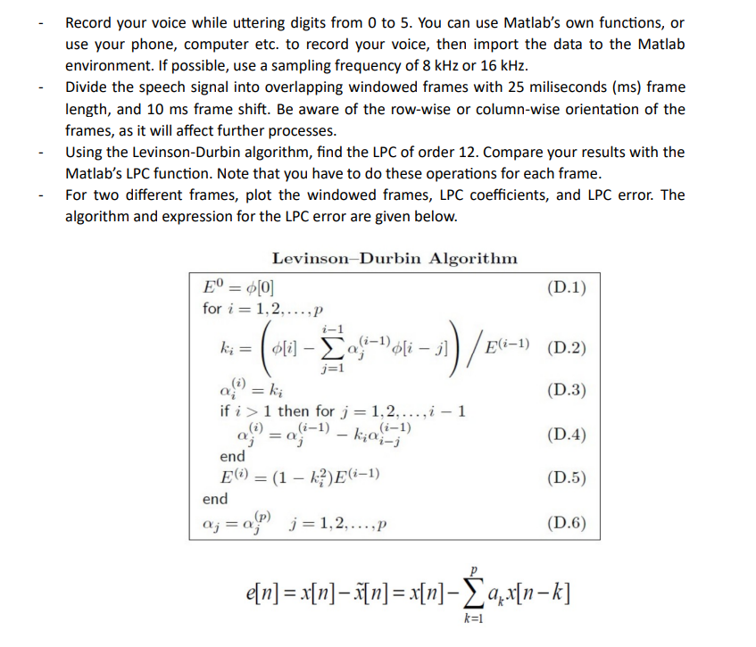 Record your voice while uttering digits from 0 to 5 . | Chegg.com