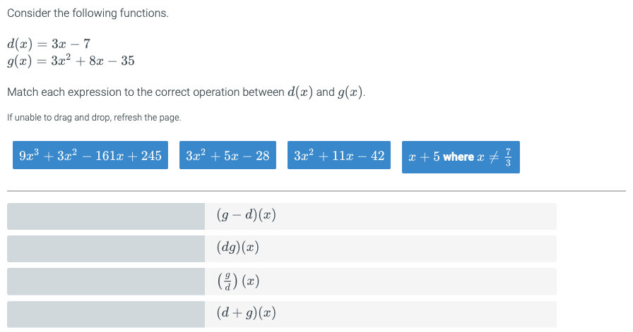 Solved Consider the following functions. | Chegg.com