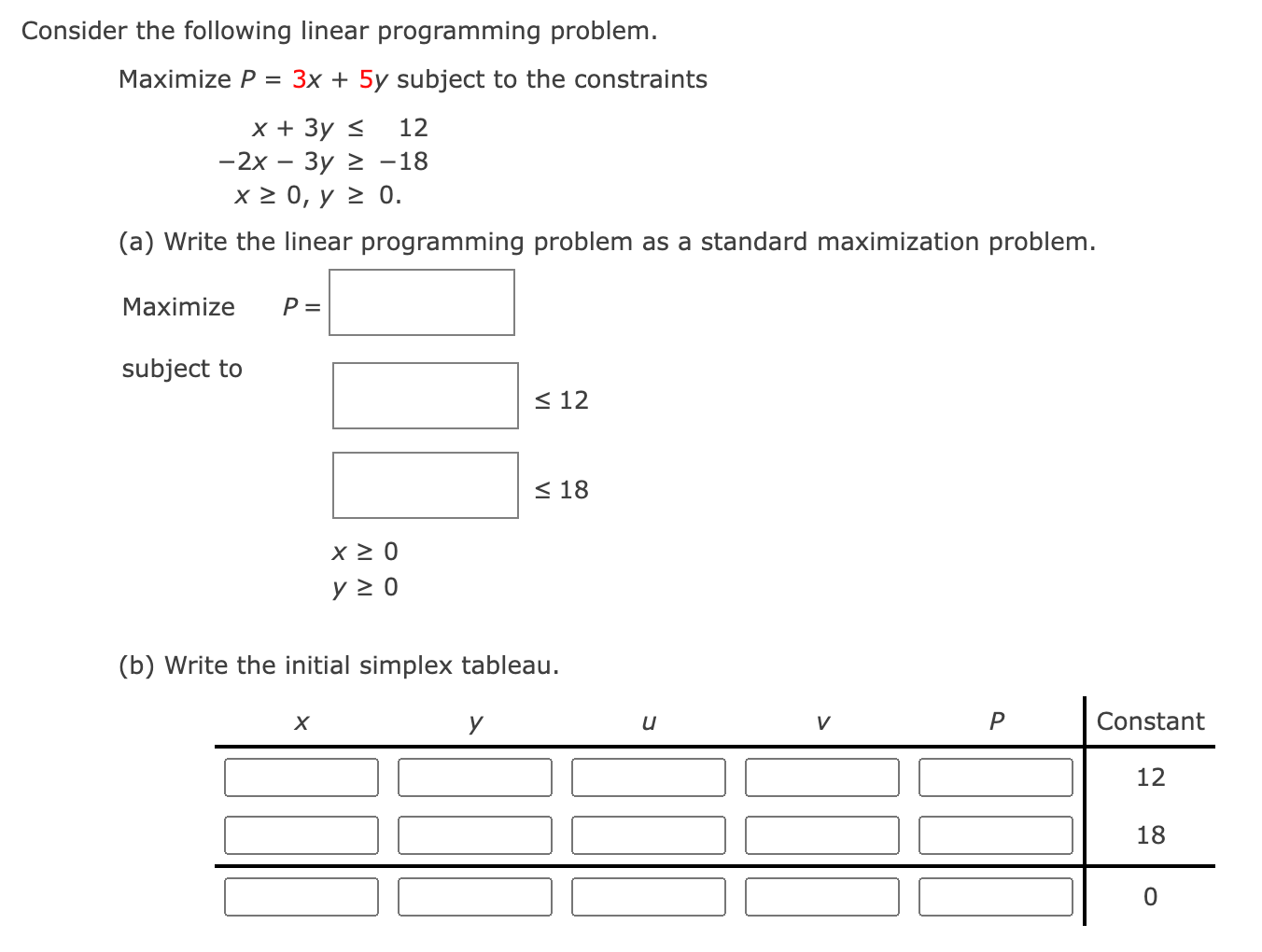 Solved Consider the following linear programming problem. | Chegg.com