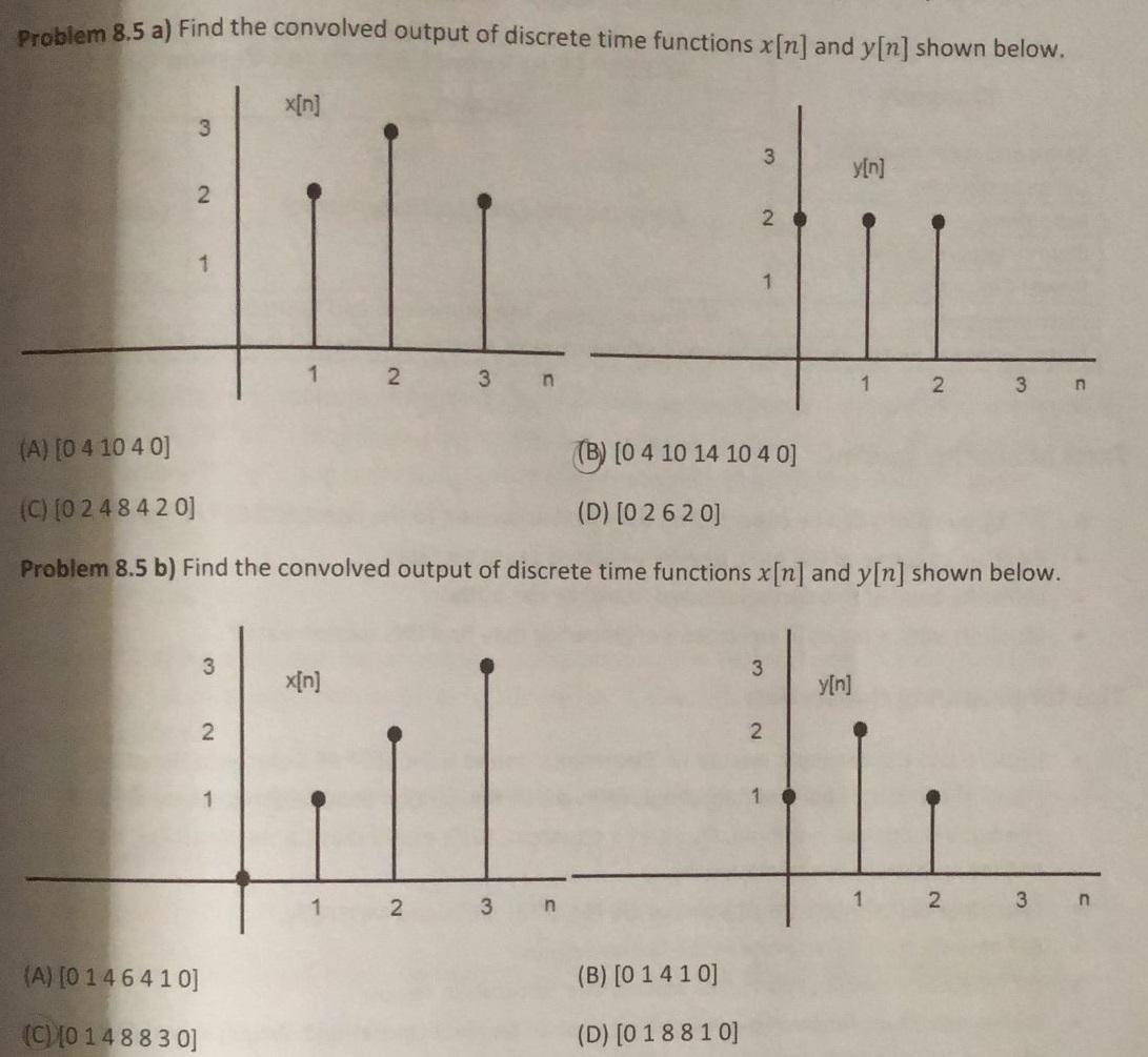 Solved Problem 85 A Find The Convolved Output Of Discrete 