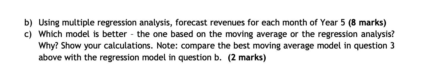 Solved Aonthly revenue a) Forecast the revenue for January | Chegg.com