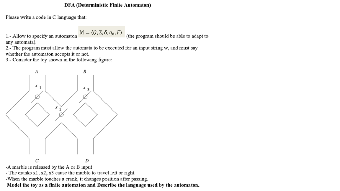 DFA (Deterministic Finite Automaton) Please write a | Chegg.com