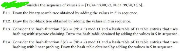 Solved Consider the sequence of values | Chegg.com