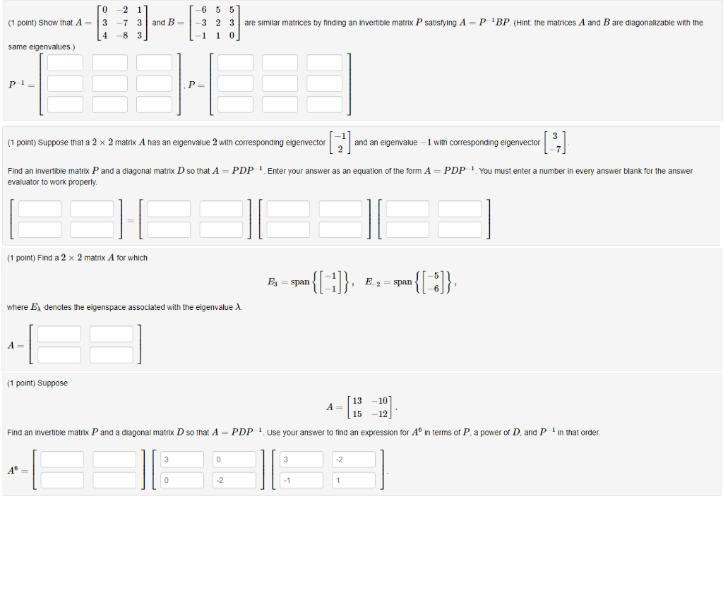 Solved Suppose that a 2×2 matrix A has an eigenvalue 2 with | Chegg.com