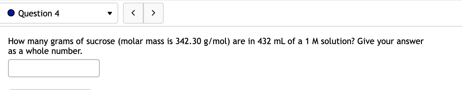 Solved How many grams of sucrose (molar mass is 342.30 g/mol | Chegg.com