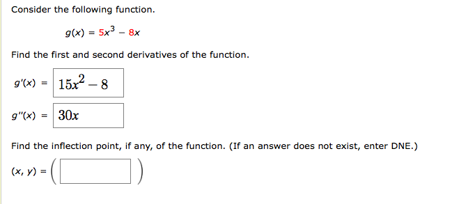 Solved Consider the following function. g(x) = 5x3 - 8x Find | Chegg.com