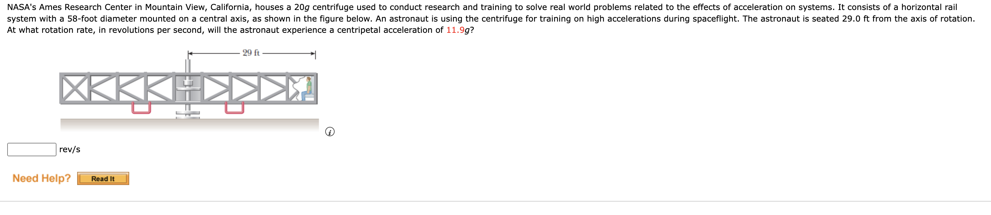 Solved At what rotation rate, in revolutions per second, | Chegg.com