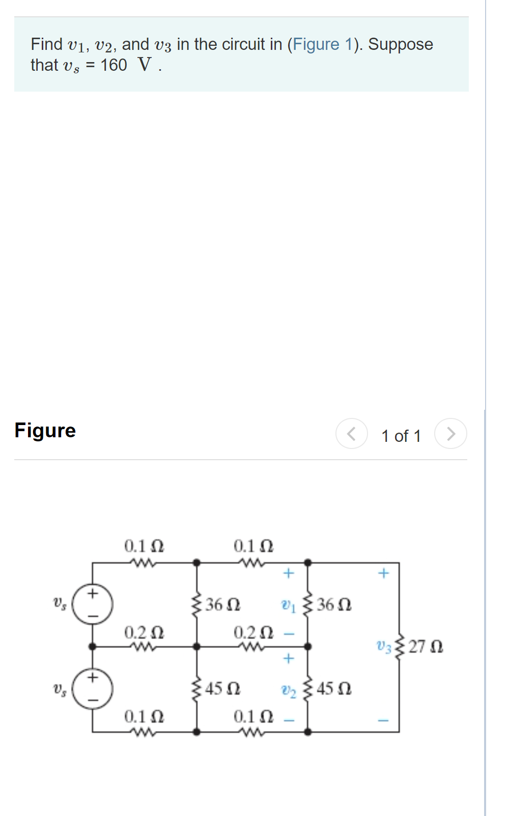 Solved Find V1, V2, and v3 in the circuit in (Figure 1). | Chegg.com