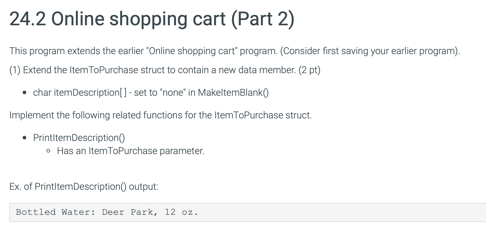 Solved This program extends the earlier "Online shopping | Chegg.com