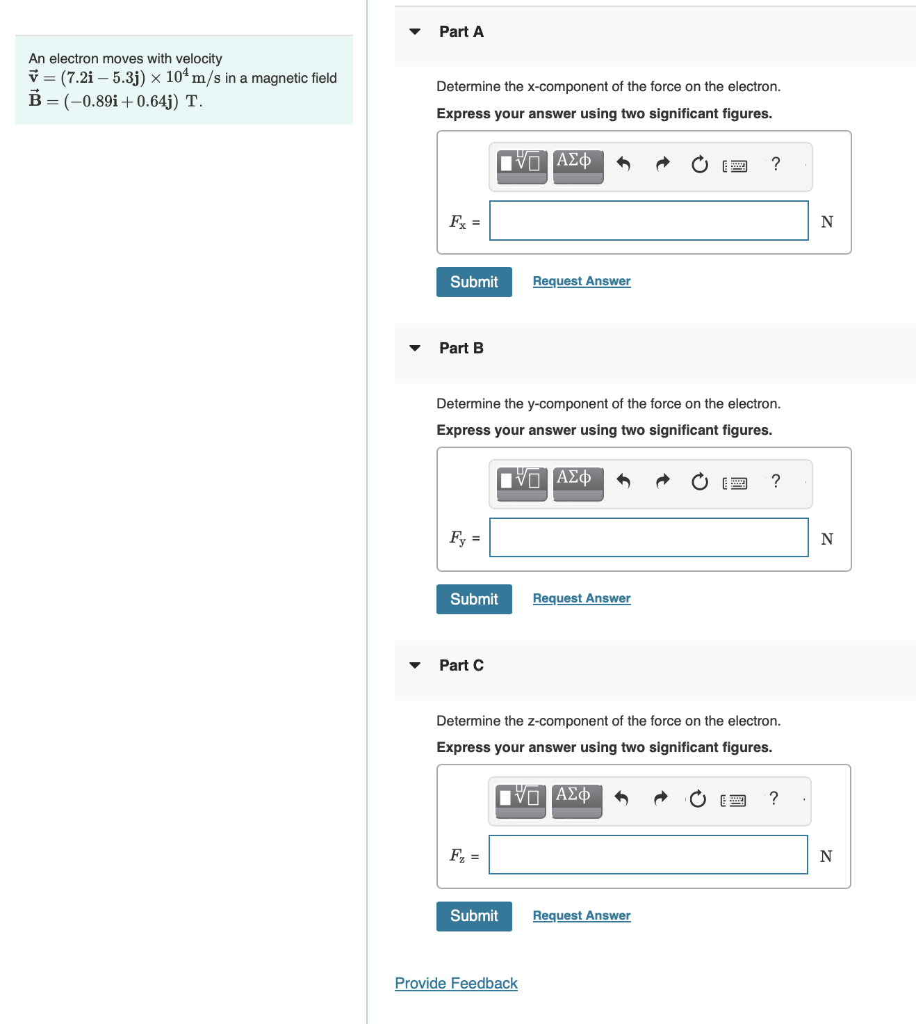 Solved An electron moves with velocity v⃗=(7.2i−5.3j)\times | Chegg.com