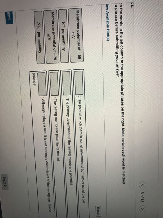 Solved 8 of 13 ch the words in the left column to the | Chegg.com