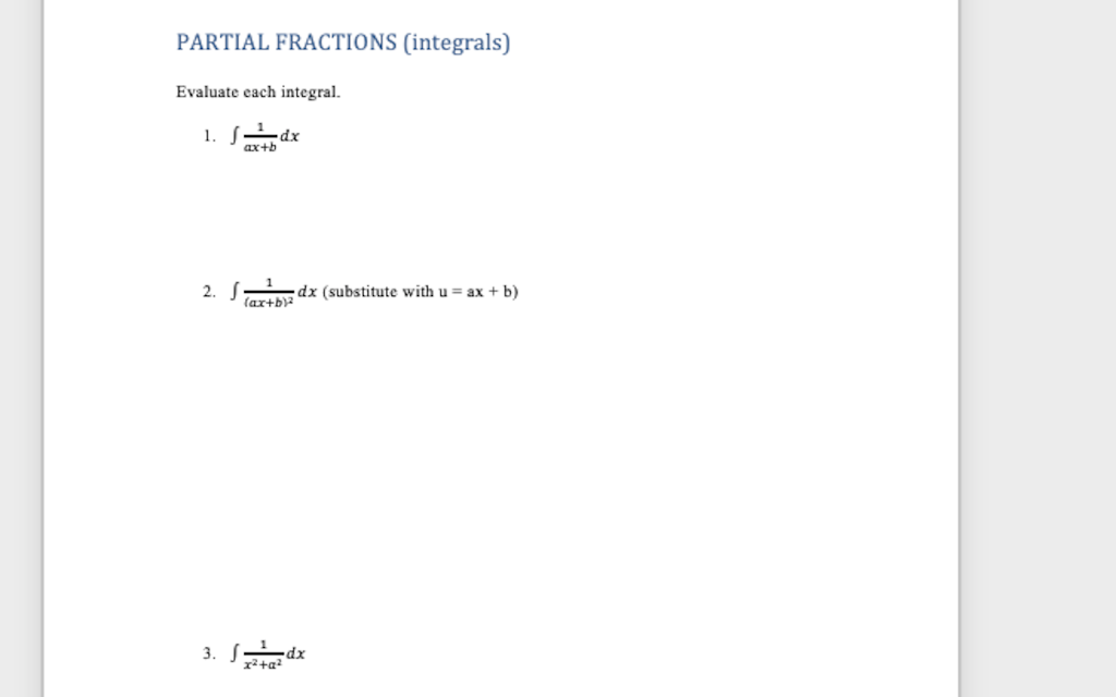 Solved PARTIAL FRACTIONS (integrals) Evaluate each integral. | Chegg.com