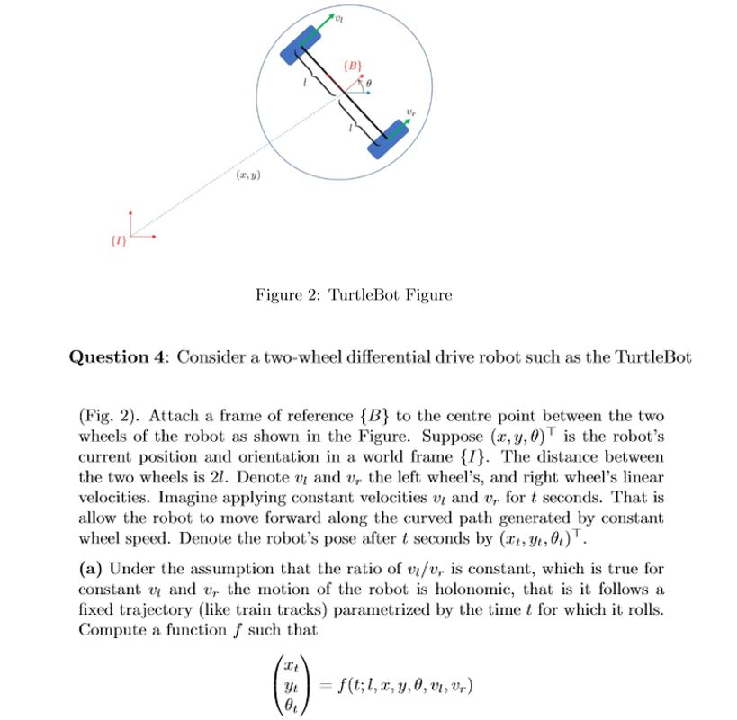 Solved ty (r, y) Figure 2: TurtleBot Figure Question 4: | Chegg.com