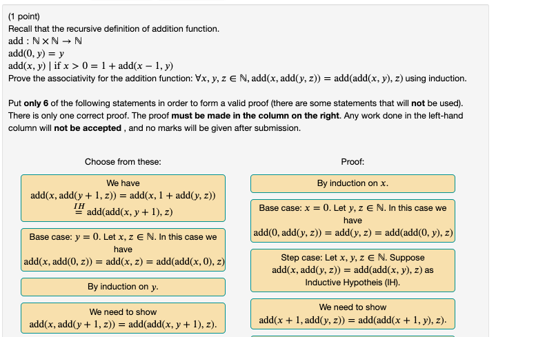 Solved (1 point) Recall that the recursive definition of | Chegg.com