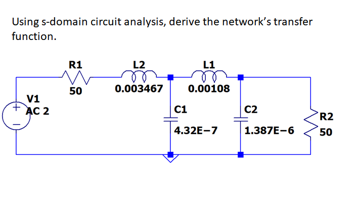Solved Using s-domain circuit analysis, derive the network's | Chegg.com