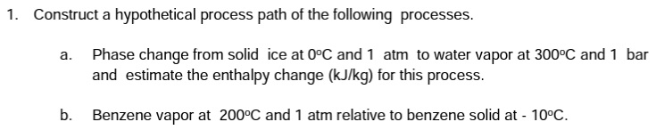 Construct a hypothetical process path of the | Chegg.com