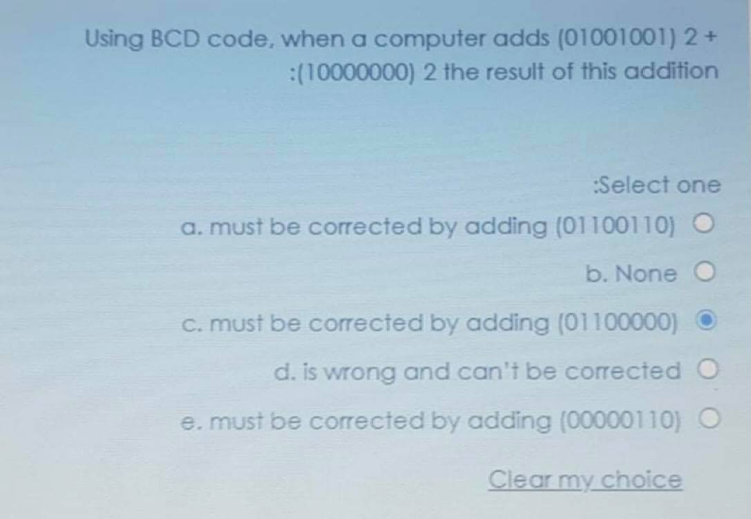 Solved Using BCD code, when a computer adds (01001001) 2 + | Chegg.com