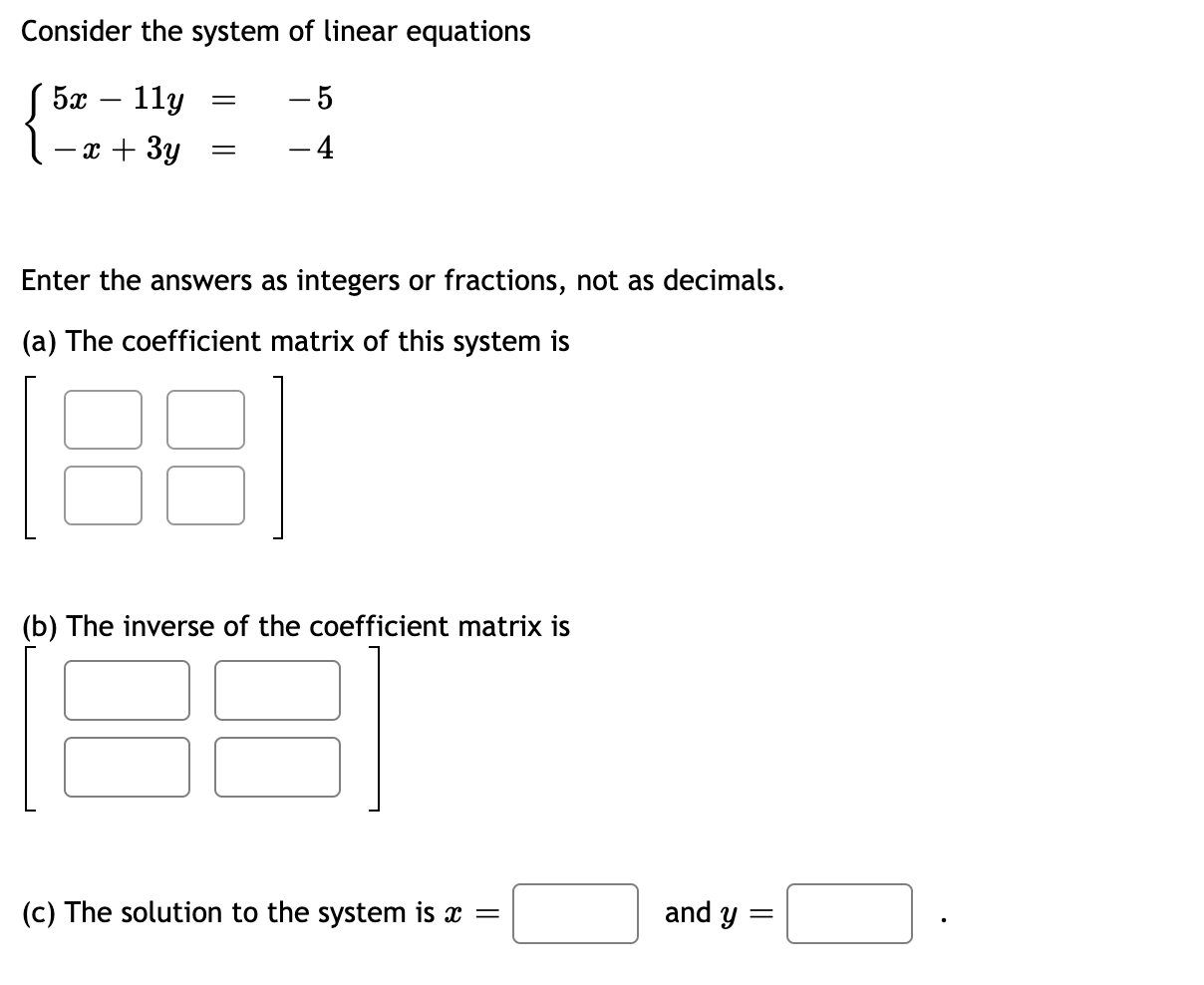 Solved Consider the system of linear equations | Chegg.com