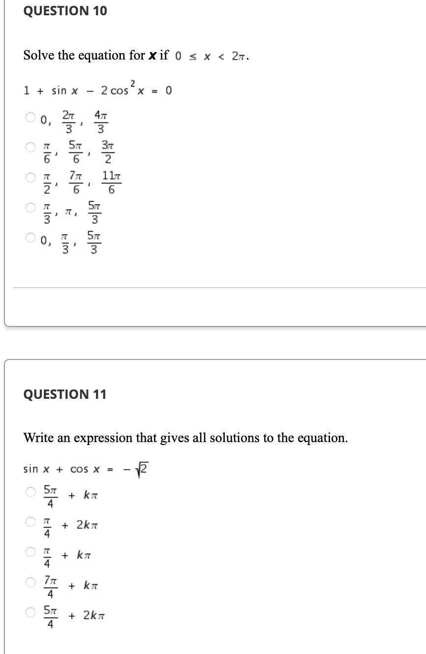Solved Solve the equation for X if 0≤x