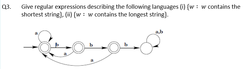 Solved Q3. Give regular expressions describing the following | Chegg.com