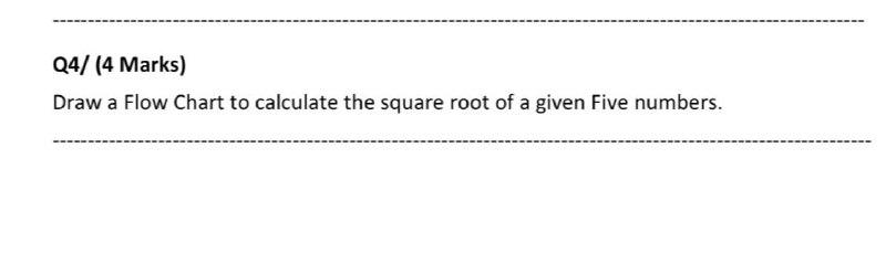 Solved Q4/ (4 Marks) Draw a Flow Chart to calculate the | Chegg.com