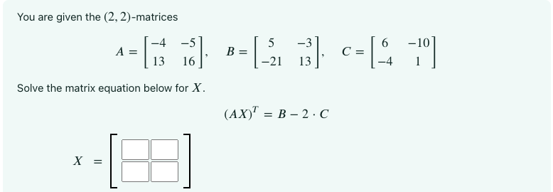 Solved You are given the (2,2)-matrices | Chegg.com